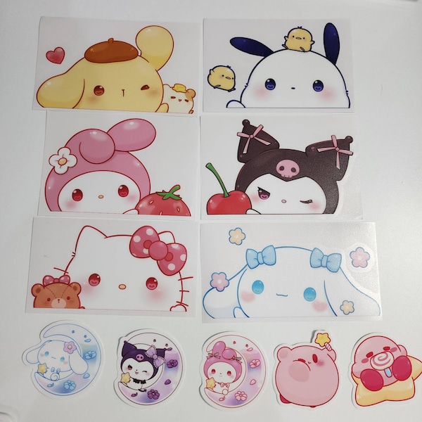 Kirbo Squishy Large Peeker Stickers | Cute Glossy Waterproof ...