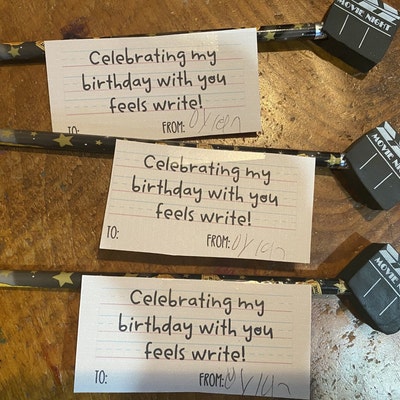 Printable Pencil Birthday Favor Tag DIY Printable Birthday - Etsy