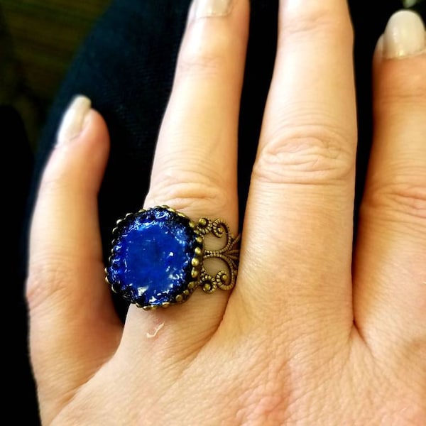 Lava Stone Ring With a Real Lapillo From Vulcano Etna Eruption in 2013 ...