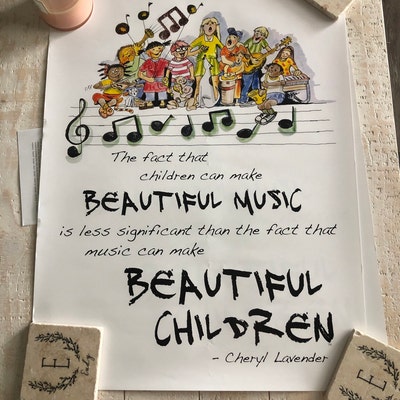 Beautiful Music Beautiful Children Poster by Cheryl Lavender - Etsy