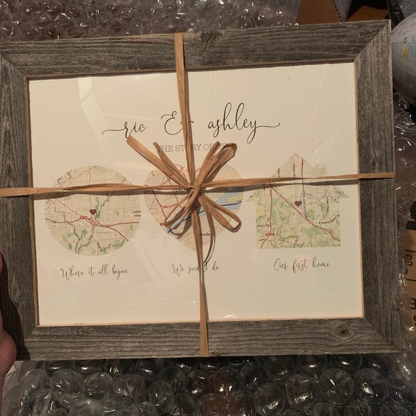 Map Wedding Gift- Groom Gift From Bride, Personalized Gift for Husband ...