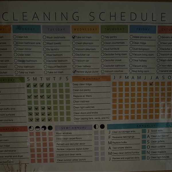 EDITABLE Cleaning Planner, Cleaning Checklist, Schedule, ADHD Cleaning ...