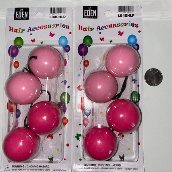BLACK 40 Mm Hair Knockers, 2 Pc, Hair Balls, Hair Ties, Ballies ...