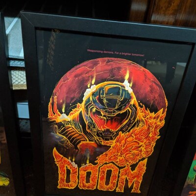 DOOM Video Game Poster, Video Game Art, Prints, Gamer Room Decor ...