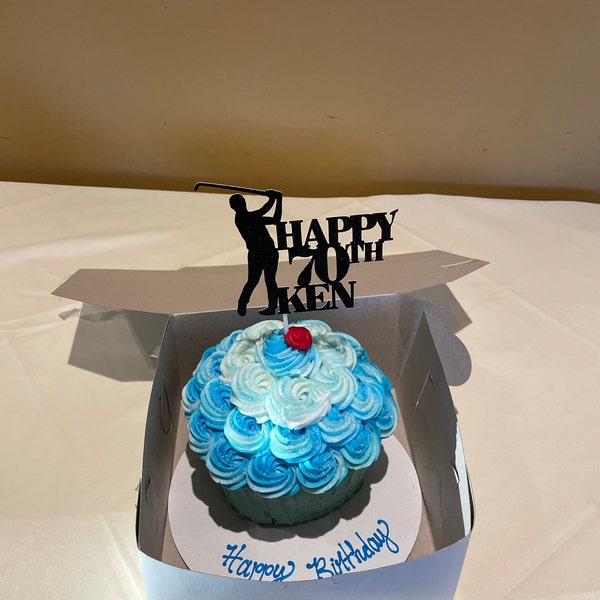 MAN OR WOMAN Custom Name/age Golf Cake Topper, Golf Party Decorations ...