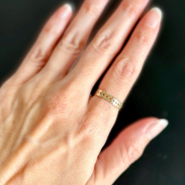 Square Signet Ring 8mm, 14k 18k 10k Solid Gold Geometric Pinky Ring ...