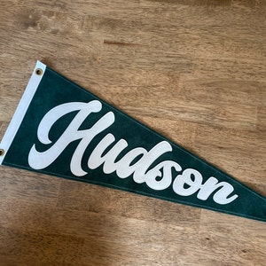 Large Single Word Custom Suede and Leather Pennant Flag Banner ...
