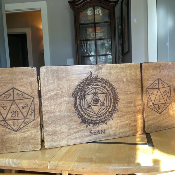 Personalized Engraved Wood Dungeon Master Screen, Custom D&D DM Screen ...