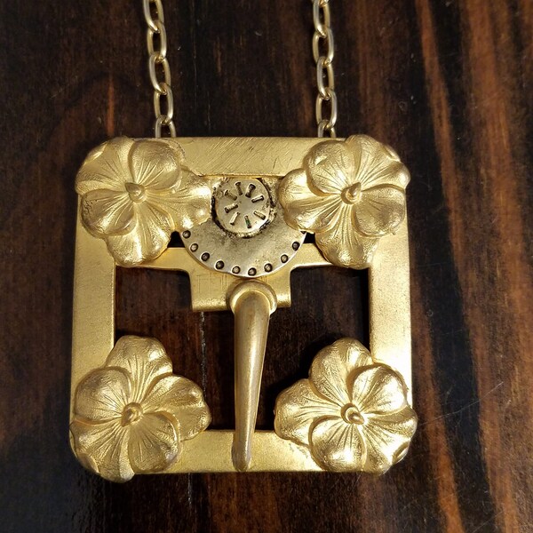 VINTAGE PRISM NECKLACE, Faceted, W/charms & Aluminum Chain, Upcycled ...