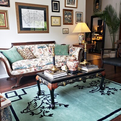 Chinoiserie Parrot Green, Hand-tufted Wool Area Rug/carpet for Bedroom ...