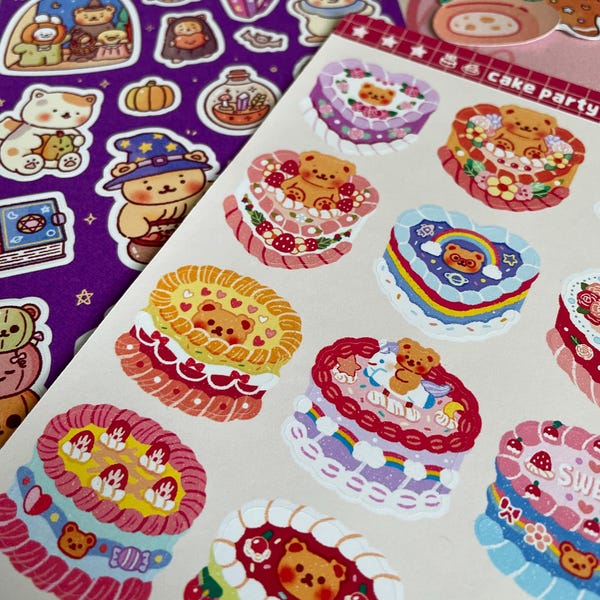 One Winter Day Sticker Sheet Cute, Kawaii, Aesthetic, Cozy, Bear ...