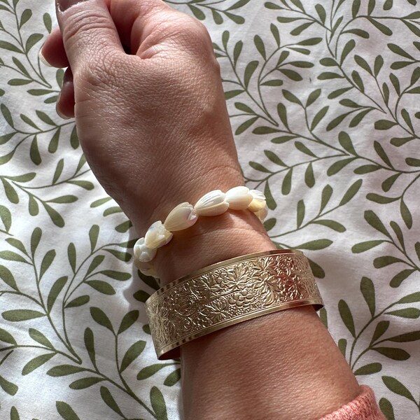 Vintage Pair Floral Bangles Real Gold Filled 1/20 14K / 7 Inch Slip-on ...