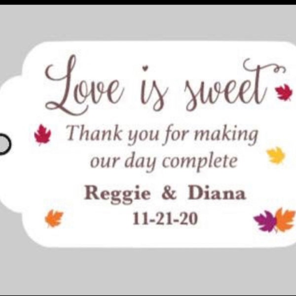Love is Sweet Fall Themed Favor Tags,fall Treat Favor Tags,fall Wedding ...
