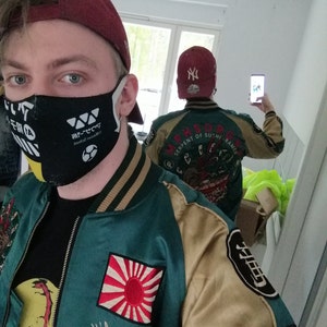 Tiger Japan Warrior Varsity Jacket Black Sukajan Japanese Street Style ...