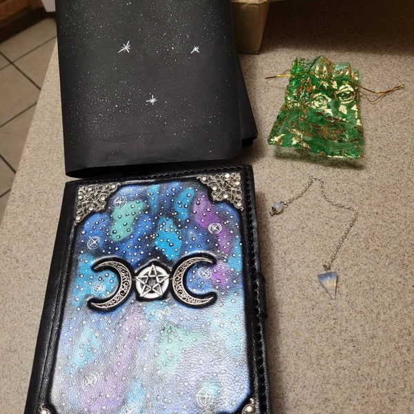 3D Leather Refilable Notebook, Magic Ritual,galaxy,leather Grimoire ...