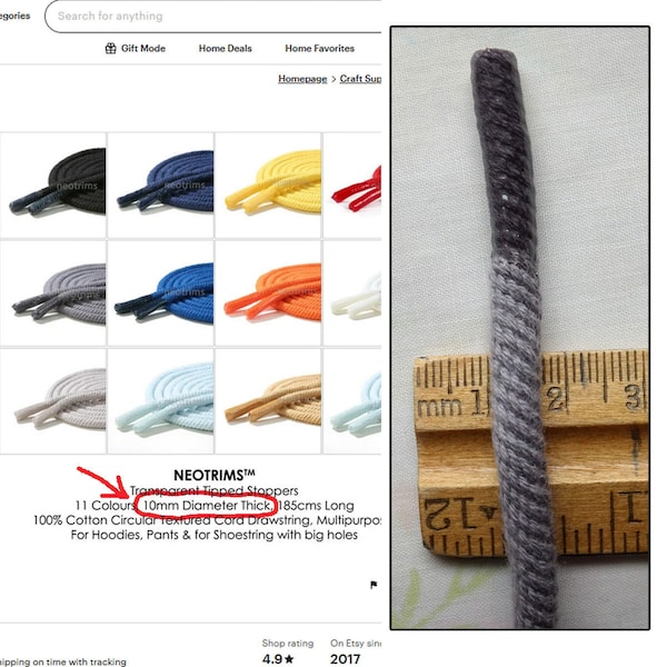 Hoodie Drawstring Cord,tipped Stoppers 100% Cotton.finest Quality Round ...