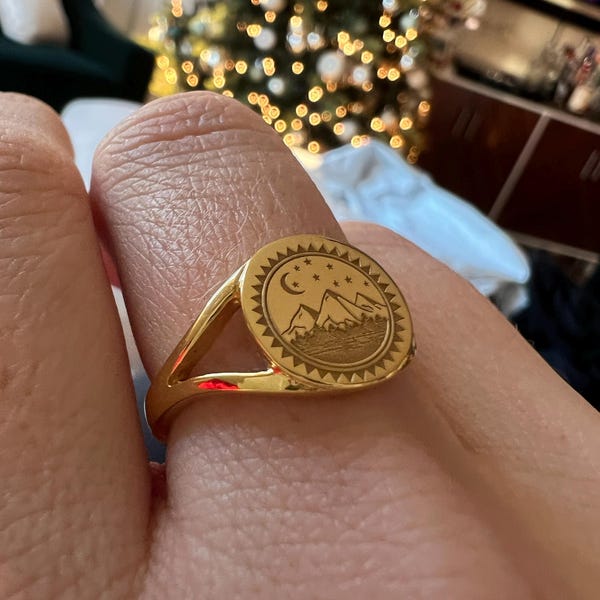 Mickey Mouse Ring Sterling Silver Ring Signet Ring Mickey Ring Engraved ...