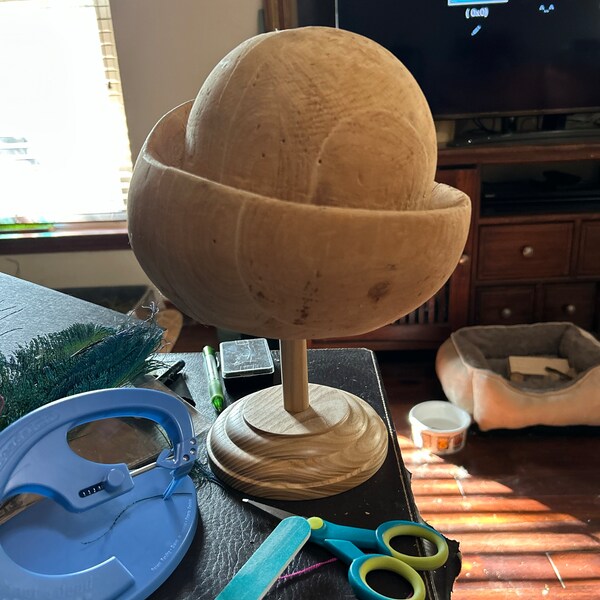 Beret Millinery Hat Block 80s Vintage Wooden Supplies Wood Form Antique ...