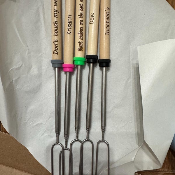 Set of 4 - S’mores Roasting Sticks, Marshmallow Roasting, Expanding ...