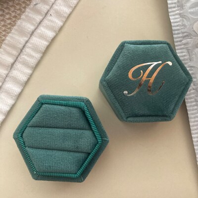 Custom Wedding Ring Box Monogram Ring Bearer Personalized Velvet Ring ...