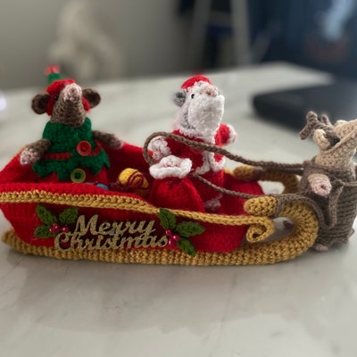 Christmas Mice, Tree & Sleigh Crochet Pattern - Etsy