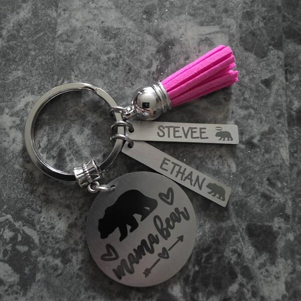 MAMA BEAR Keychain • BABY Bear • Mom Gift Keychain • Momma Gift • Mama ...