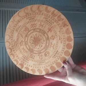 Wheel of the Year Moon Cycle Sun/moon/pentagram Poplar Laser Engraved ...