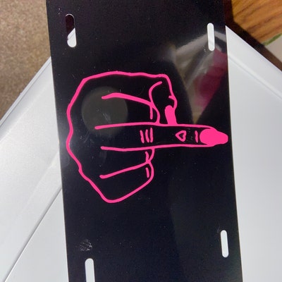 Girly Middle Finger Funny Front License Plate Vanity Plate Car Tag ...
