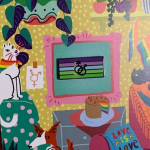 Toric Flag Pin Quadrisian Pride Enamel Badge NBLM Nonbinary Enby ...