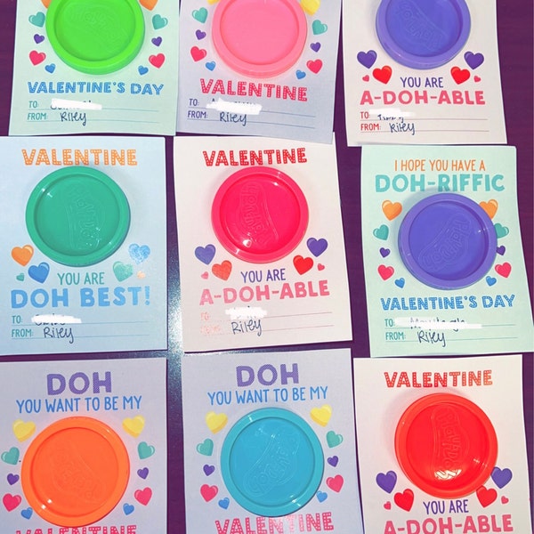 Printable Play Doh Valentines Day Cards for Kids | Non-candy Classroom ...