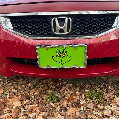 Grinch License Plate Grinch Face Merry Grinchmas Mean One Face Custom ...