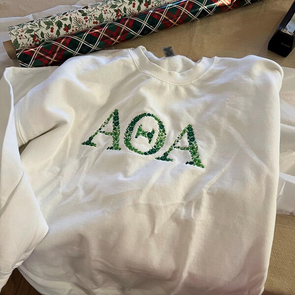 CUSTOM University Bubble Letter Embroidered Crewneck, Hoodie, College ...