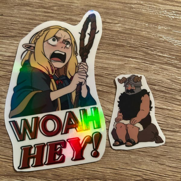 Marcille “WOAH HEY!” Sticker - Dungeon Meshi | Delicious in Dungeon - Etsy