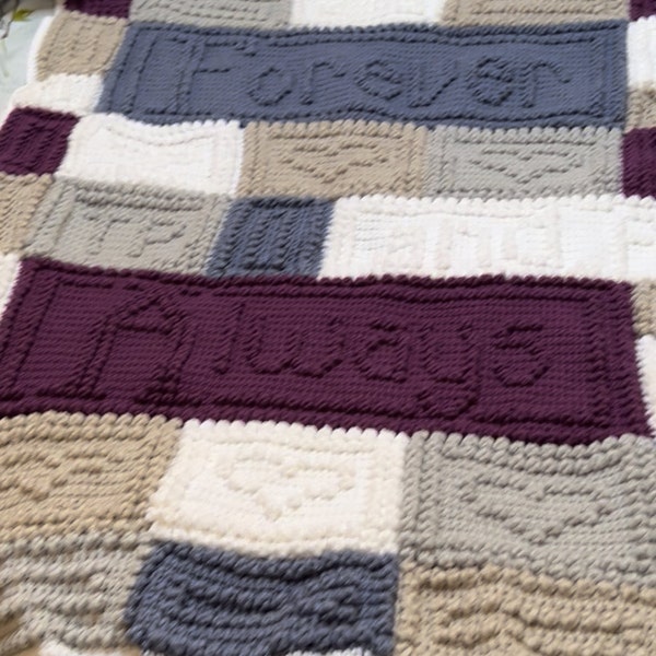 FOREVER Pattern for Crocheted Blanket. - Etsy