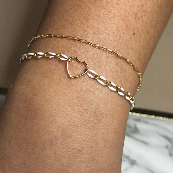 Set of 5 X Heart Connectors for Permanent Jewelry - 14kt Gold Filled or ...