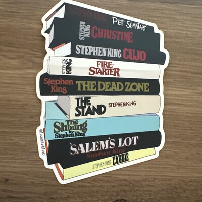 Stephen King Book Sticker, Book Lover Gift, Horror Sticker, Gift for ...