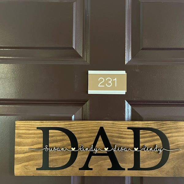 Personalized Dad Wood Sign | Custom Kids Names | Birthday Gift From ...