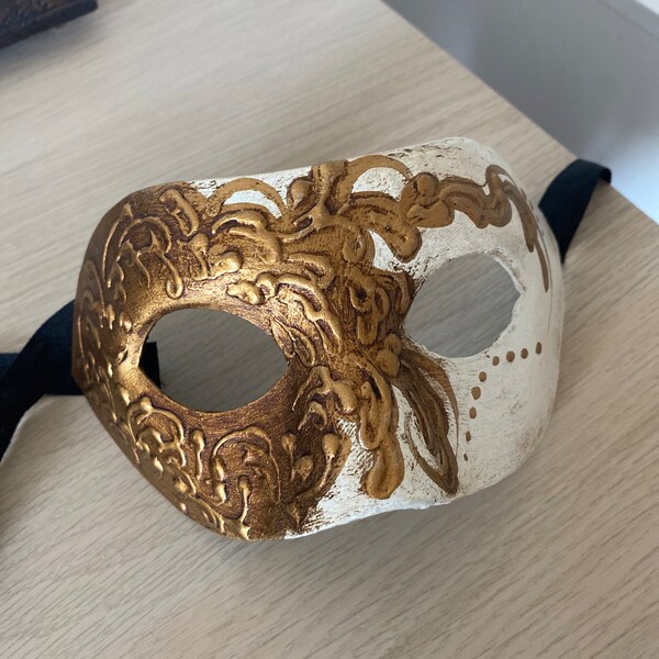 Venetian Mask Gold and Black Face - Etsy