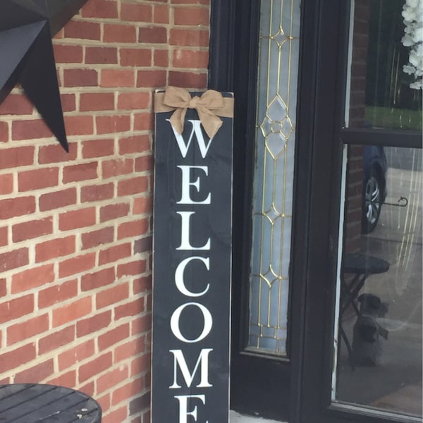 Farmhouse Welcome Wood Sign, Front Door Sign, Rustic Front Door Sign ...