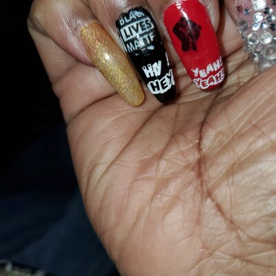 SYMBOL Nail Decals black Lives Matter BLM Fist Protest Nail Art Set99 ...