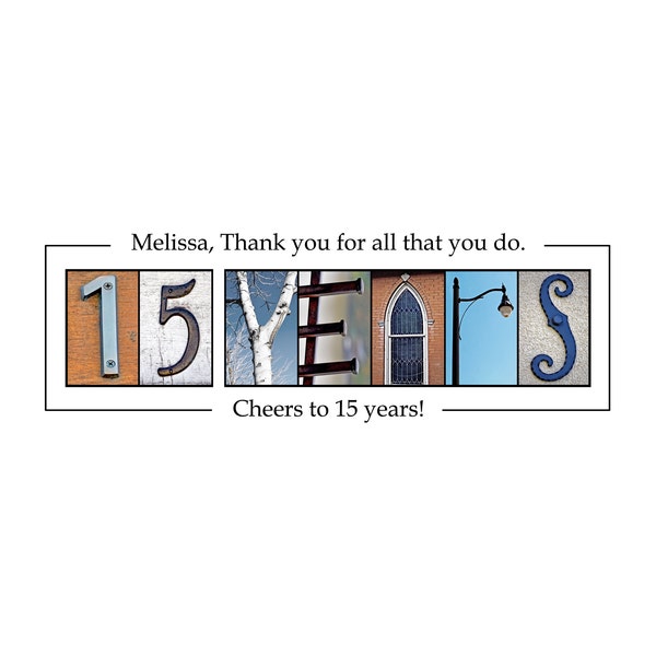 15 Year Work Anniversary Gift Personalized Employee Recognition Gift ...