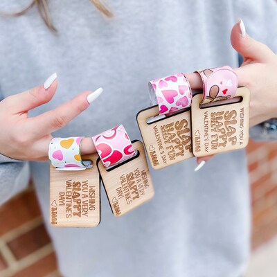 Slap Bracelet Valentine's Day SVG Laser Ready Valentine Wood Valentine ...
