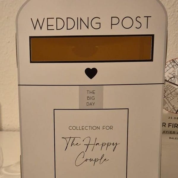 Wedding Wishing Well Card Box Post for Money Gift Holder - Etsy