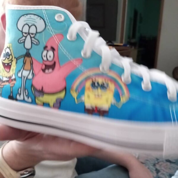 Spongebob Sqarepants Shoes, Spongebob Sqarepants High Top Sneaker ...