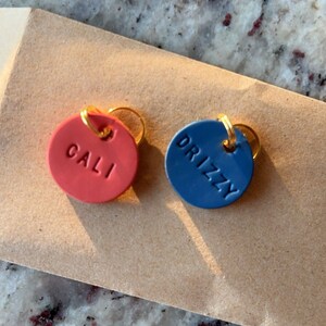 Cat Tag, Leather Tag, Silent ID Tag, Personalized Cat Tag, Small Dog ...