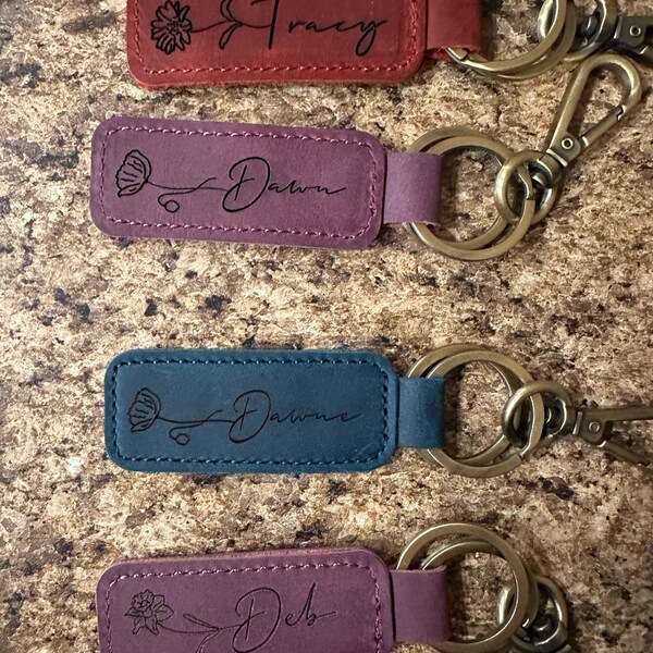 Personalised Leather Keyring Keychain Key Fob Gifts for Her and Him - Etsy