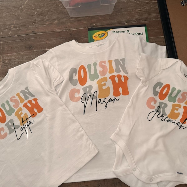 Personalized Groovy Cousin Crew Kids Shirt - Retro Custom Matching Cousins Shirts - Cousin Trip ...