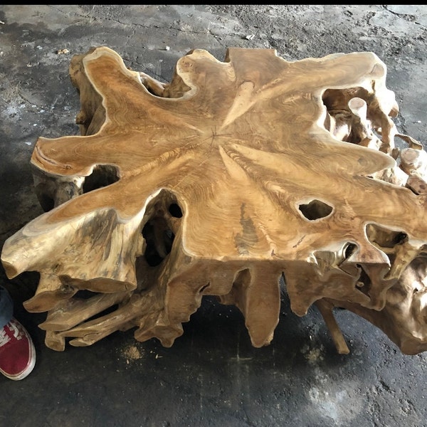 Unique Teak Root Rectangular Coffee Table - Rustic Natural Beauty - Etsy