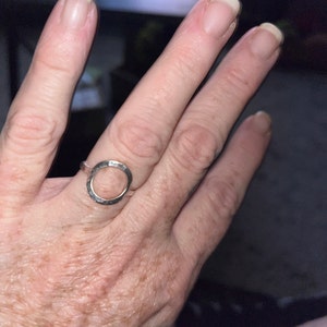 Hammered Silver Handmade Circle Ring Three Circle Sterling - Etsy