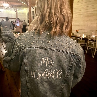 Embroidered Bride Denim Jacket Bride Jean Jacket Future Mrs - Etsy